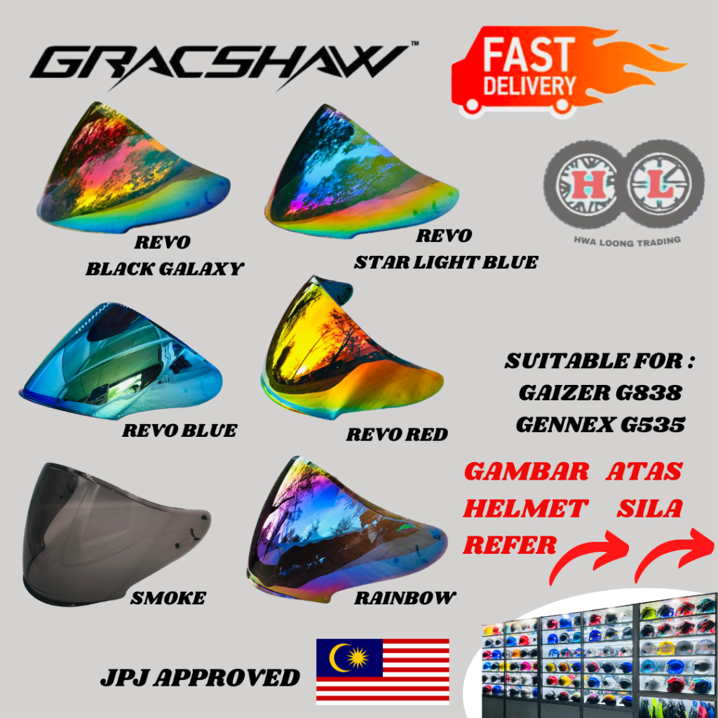 VISOR GRACSHAW GAIZER/GENNEX/GEOMAX ( VISOR SIANG & MALAM GRACSHAW ...