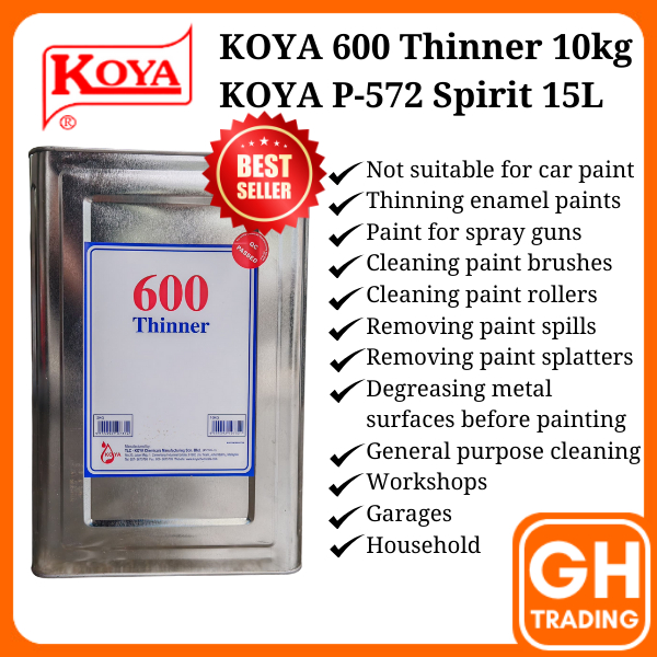 Thinner 10kg Spirit 15L Solvent Tinner Tiner Thiner Paint Thinner Paint ...