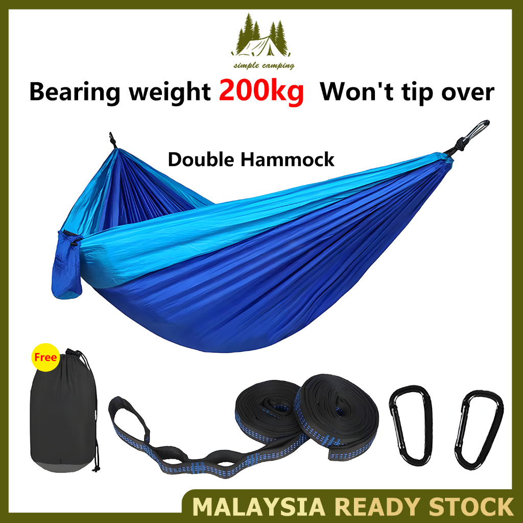 Hammock Outdoor Canvas Camping Hammocks Tree Swing Hanging Bed Portable ...