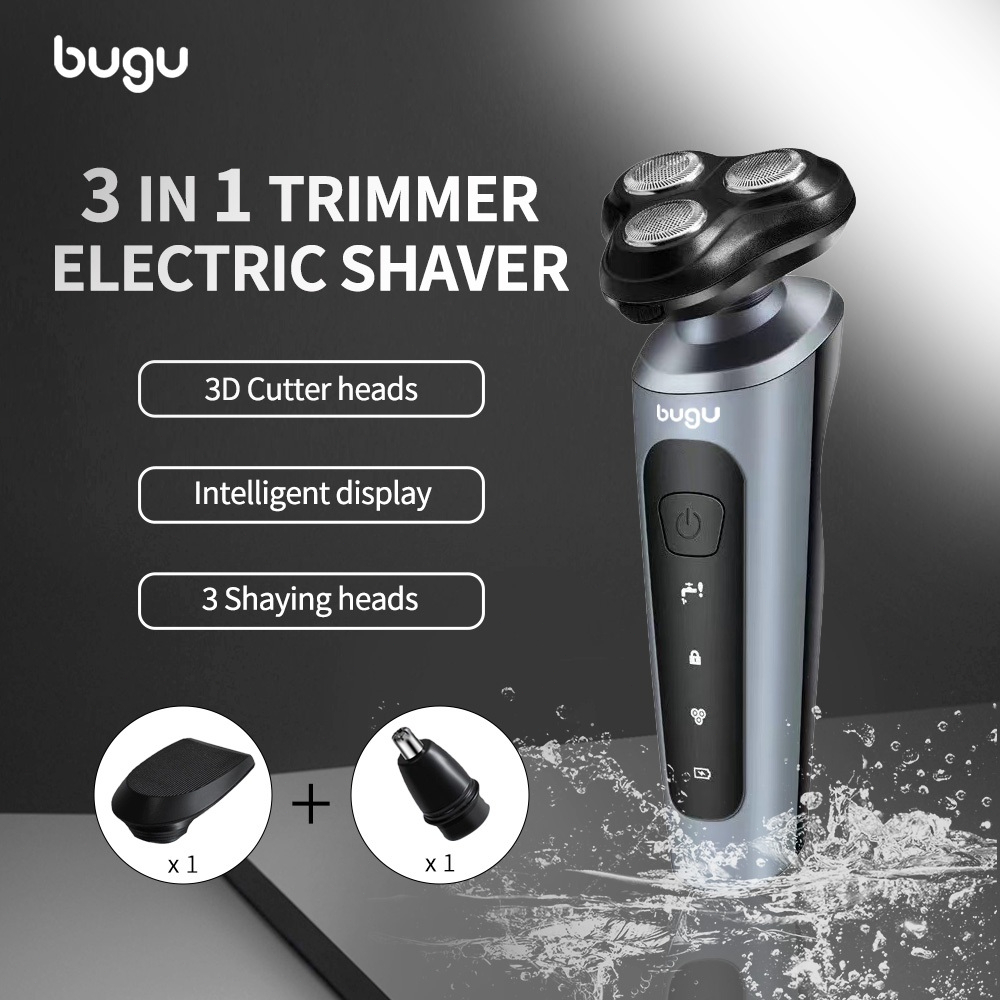bugu 3 in 1 Electric shaver Man 3D Trimmer Shaver Type-C Rechargeable ...