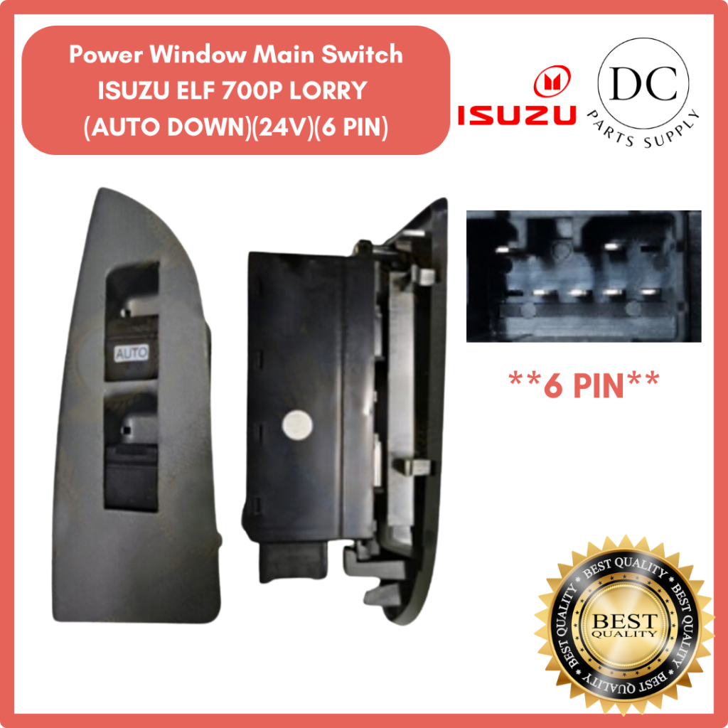 Isuzu ELF 700P Lorry Auto Down 24V 6 PIN Power Window Main Switch Suis ...