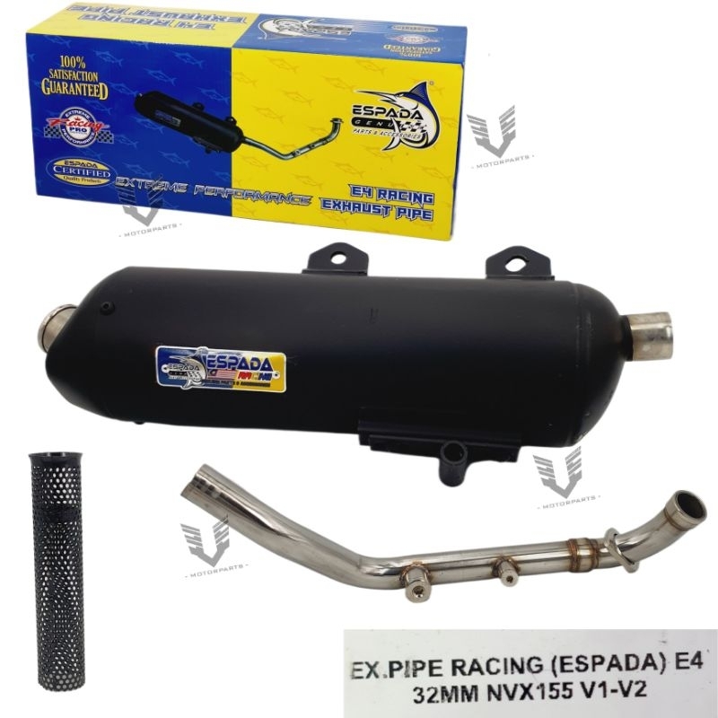 ESPADA NVX155 V1 V2 EXHAUST RACING STANDARD CUTTING EKZOS 32MM 28MM E4 STD CUTTING ESPADA NVX ...