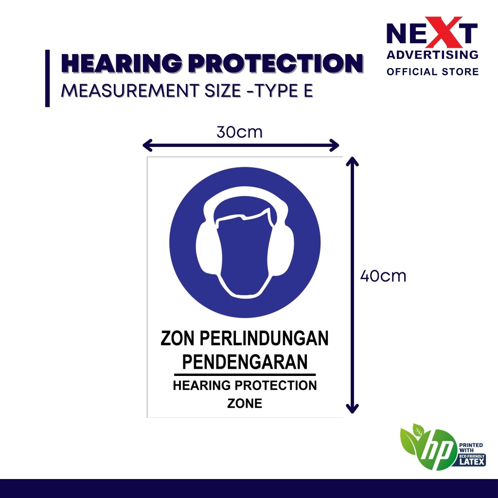 Hearing Protection Zone Safety Signage | Zon Perlindungan Pendengaran ...