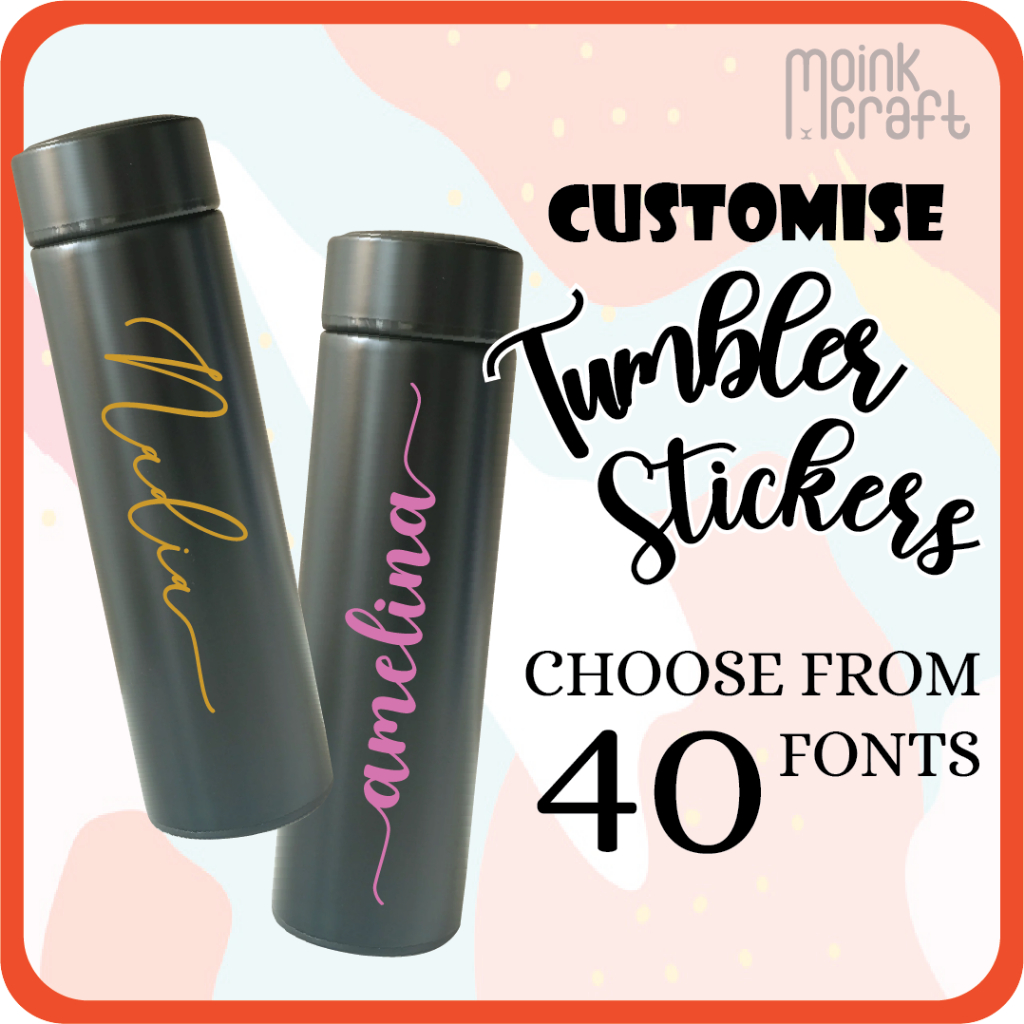 Customise Name Tumbler / Tupperware Vinyl Decal Sticker | Waterproof ...