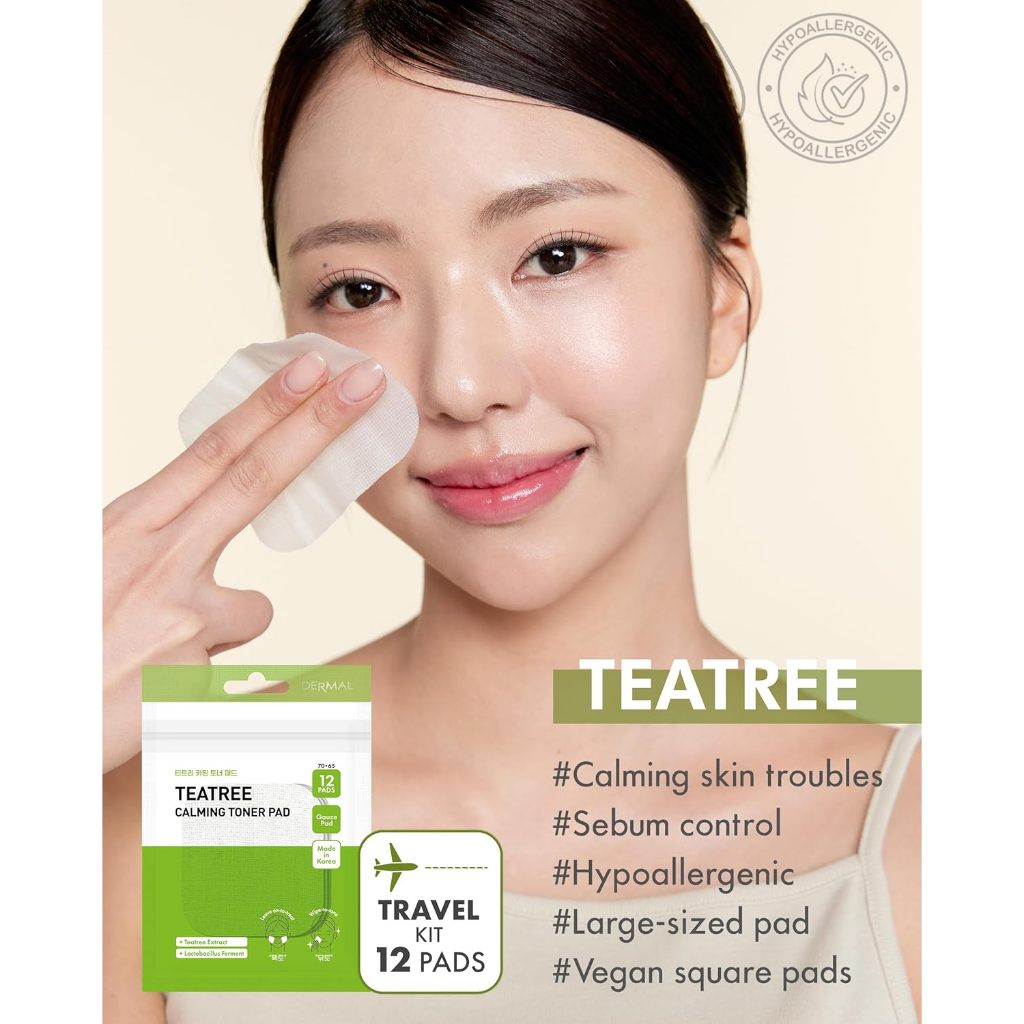 DERMAL Teatree Calming Toner Pad 12 sheets | Shopee Malaysia