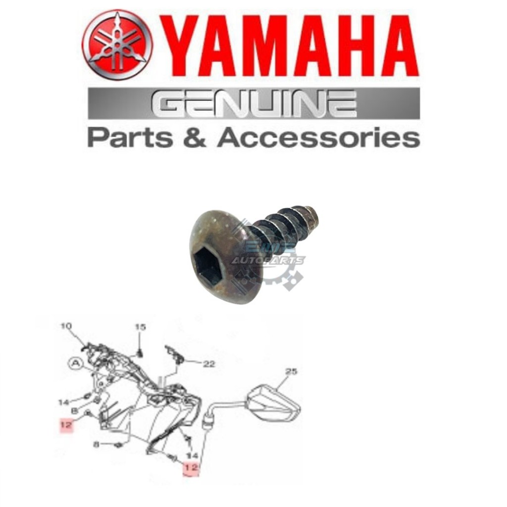 Coverset Screw Allen key [ 90160-05009 ] 100% Original Yamaha Y15zr ...