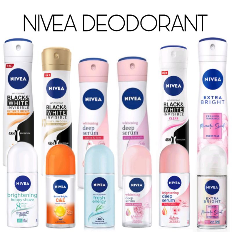 Nivea Deodorant Series Extra Bright C&E | Fresh Energy | Hokkaido Rose | Velvet Romance | Shopee ...