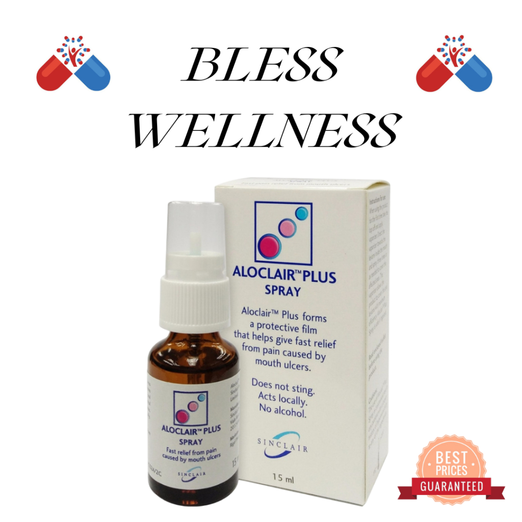 ALOCLAIR PLUS SPRAY 15ML (Relief Mouth Ulcers Sore Throat Baby and ...