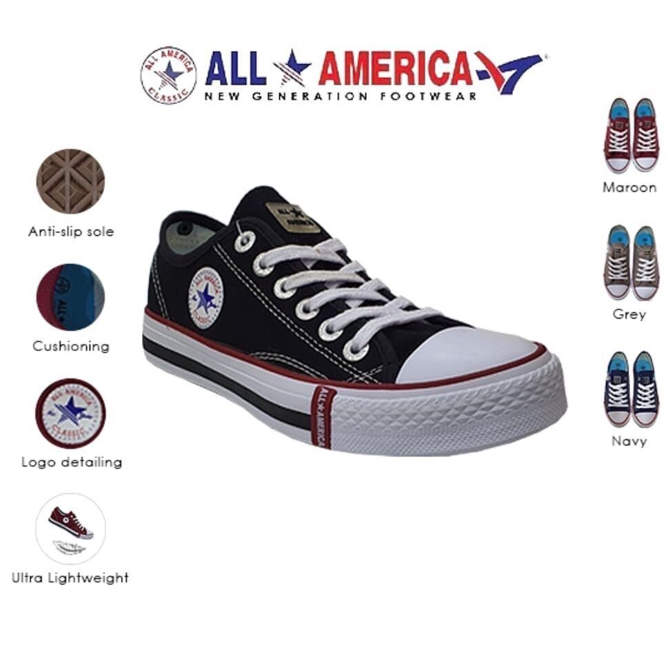 [SIZE 37-45] All America Lifestyle Shoes Classic Series Lo- Cut Canvas ...