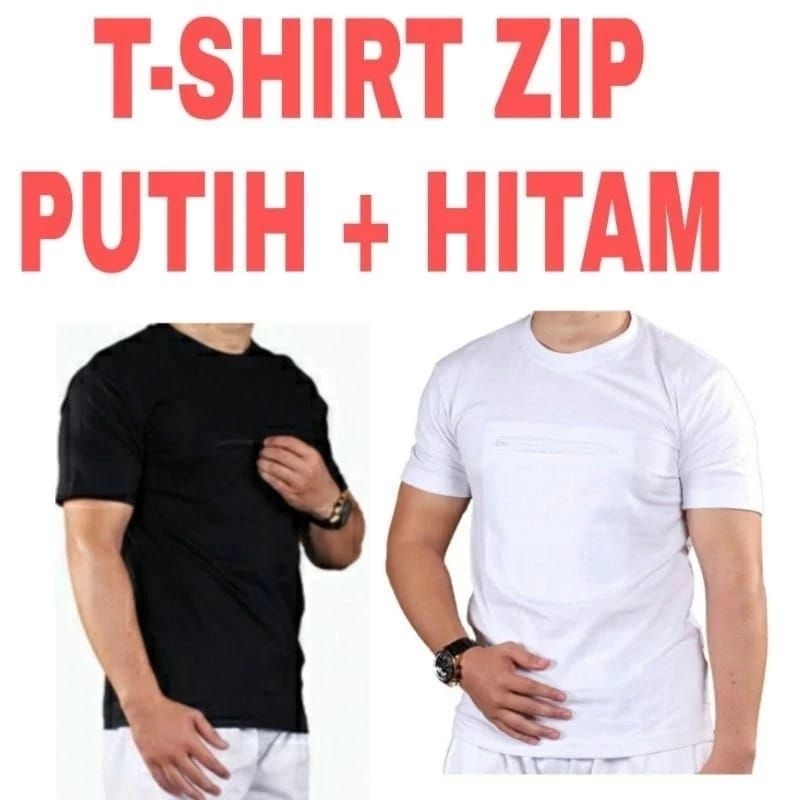 T-Shirt ZIP Baju Haji & Umrah Lelaki Berzip Baju HajiPutih Dan Hitam ...