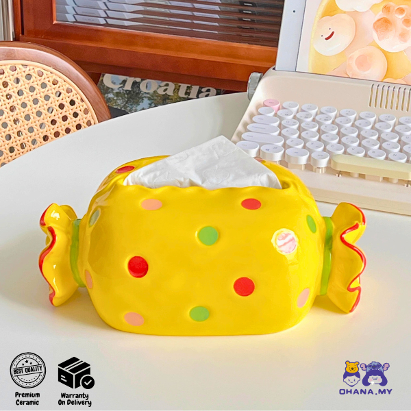 Ceramic Blossom Tissue Box Candy INS Style for Home Living, Dining, and ...