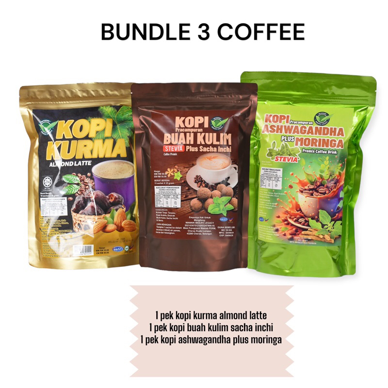 [STEVIA] KOPI PRACAMPURAN KURMA ALMOND | KOPI BUAH KULIM SACHA INCHI ...