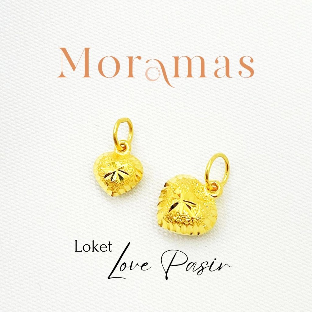 Moramas LOVE Pendant 916 Gold/ Loket LOVE Emas 916/ 爱心吊坠916金 (Bajet ...