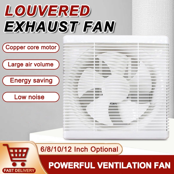 Exhaust Fan 6/8/10/12 inch Wall Mounted with Mesh Silent Ventilation ...