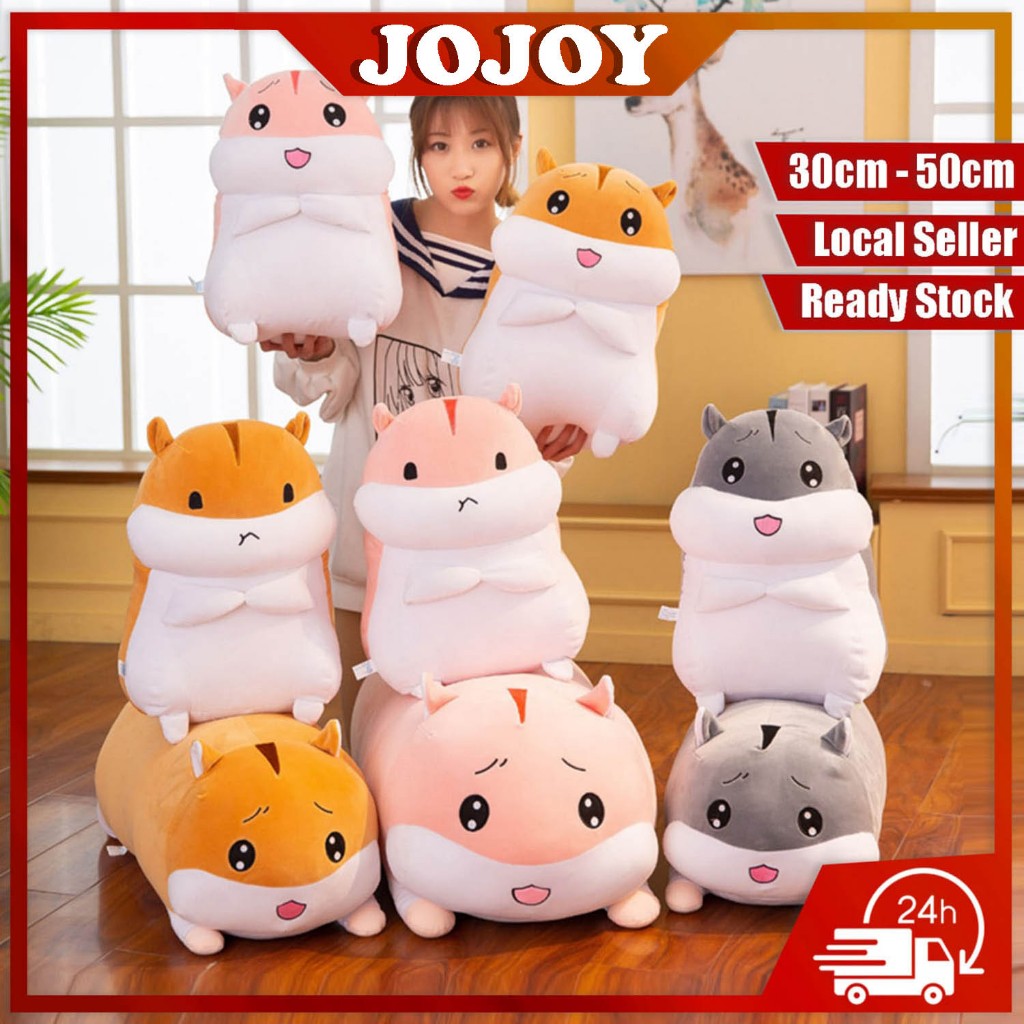 JOJOY Cute Fluffy Hamster Plush Toy 30/50cm – Stuffed Doll Patung, Hug ...