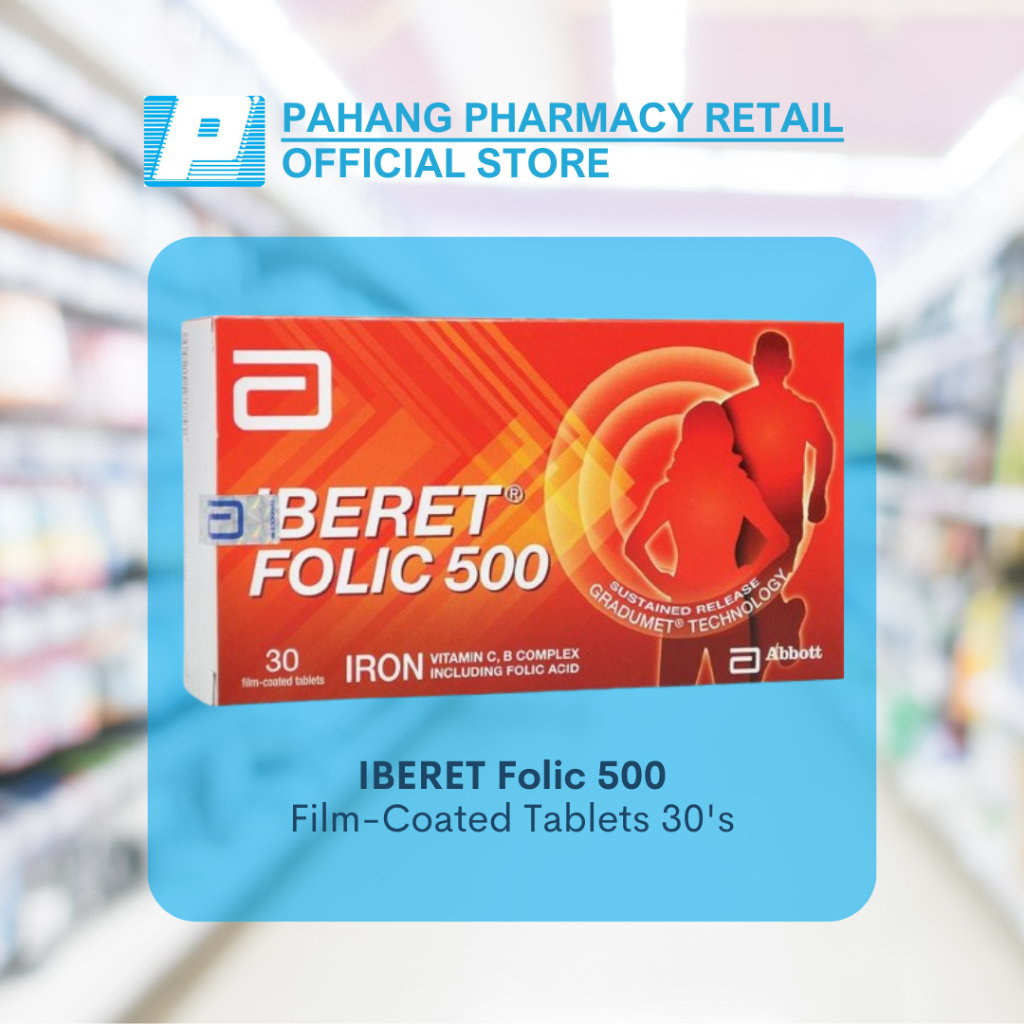 IBERET Folic 500 Film-Coated Tablets 30's | Shopee Malaysia