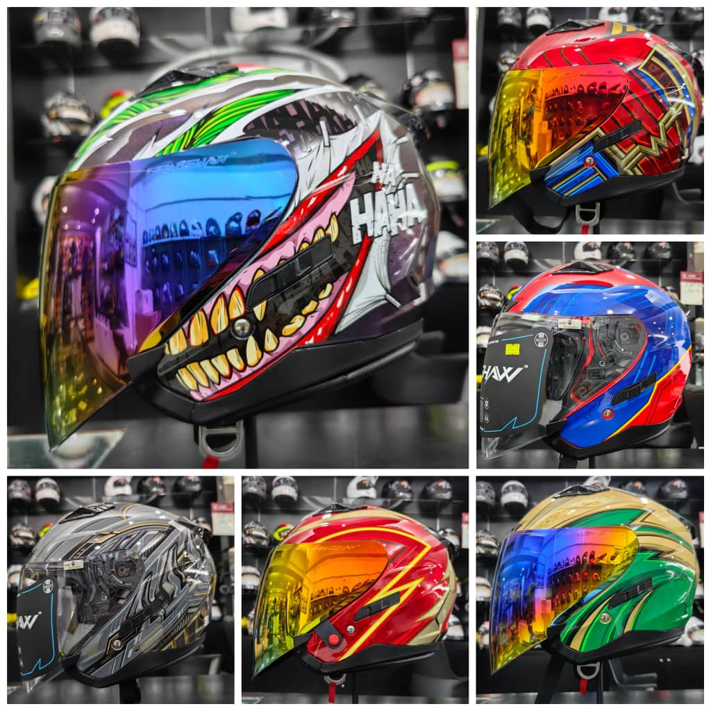 Gracshaw DC Limited Edition Joker/Aquaman/Flash/Superman/Batman Helmet ...