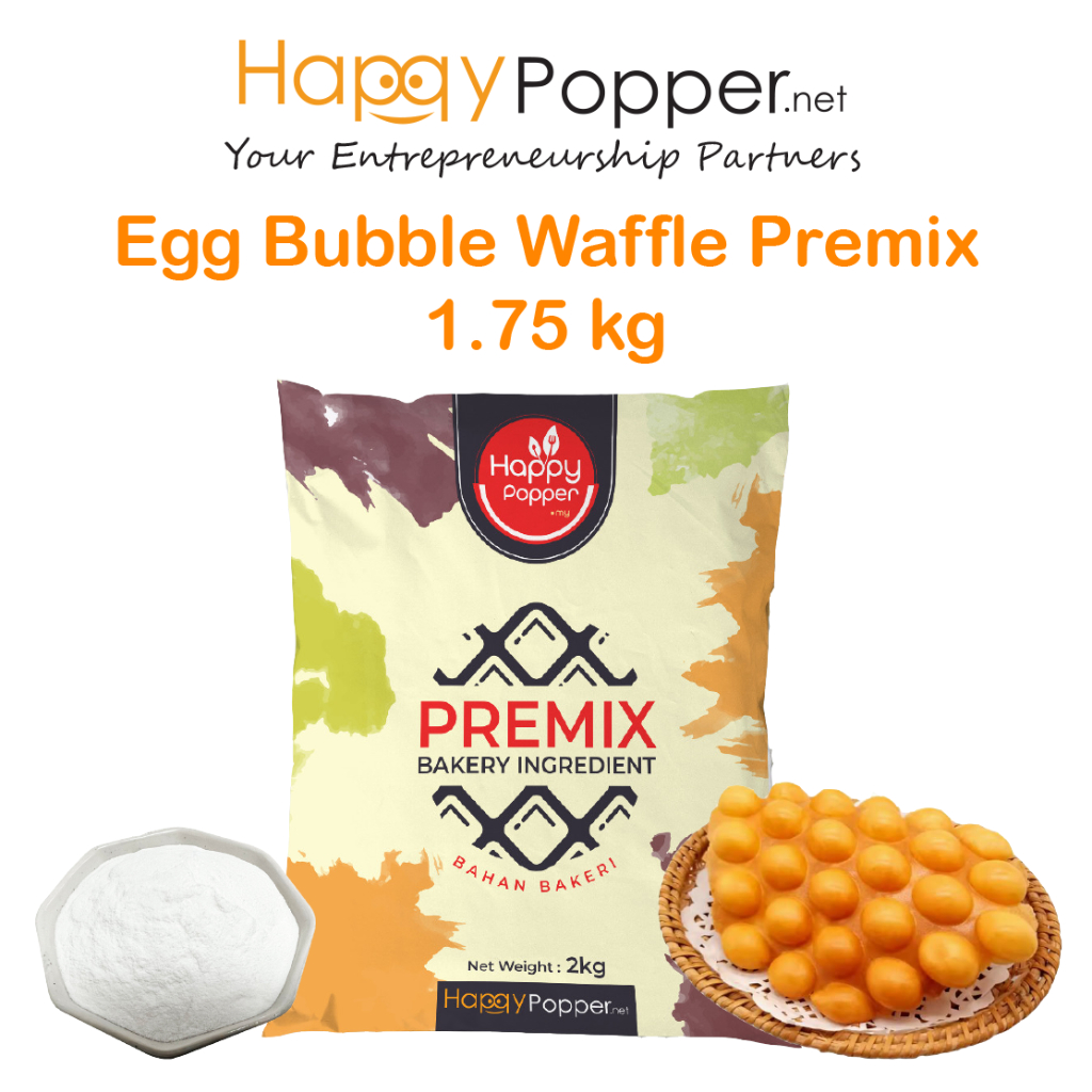Happypopper Egg Bubble Waffle Mix Powder Premix Flour Mix 1.75 kg ...