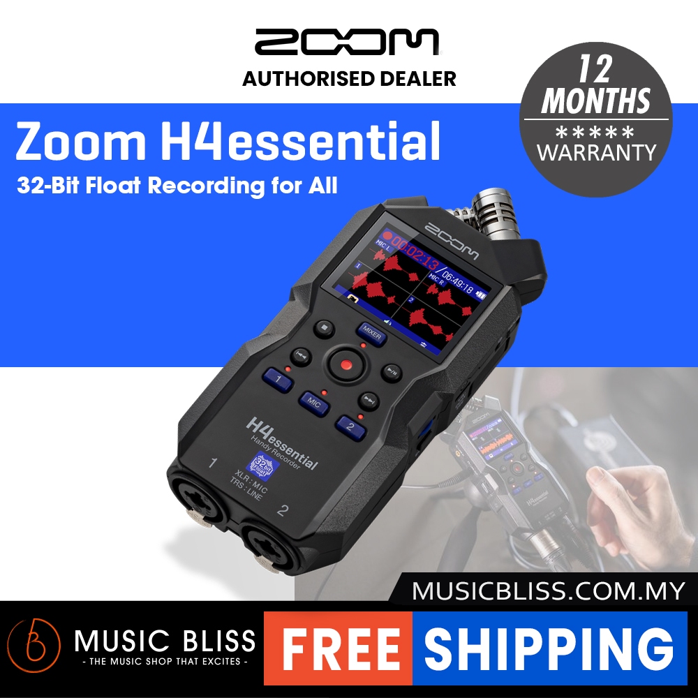 Zoom H4essential 4-Track Handy Recorder (Essential Series) w/ 32-Bit ...