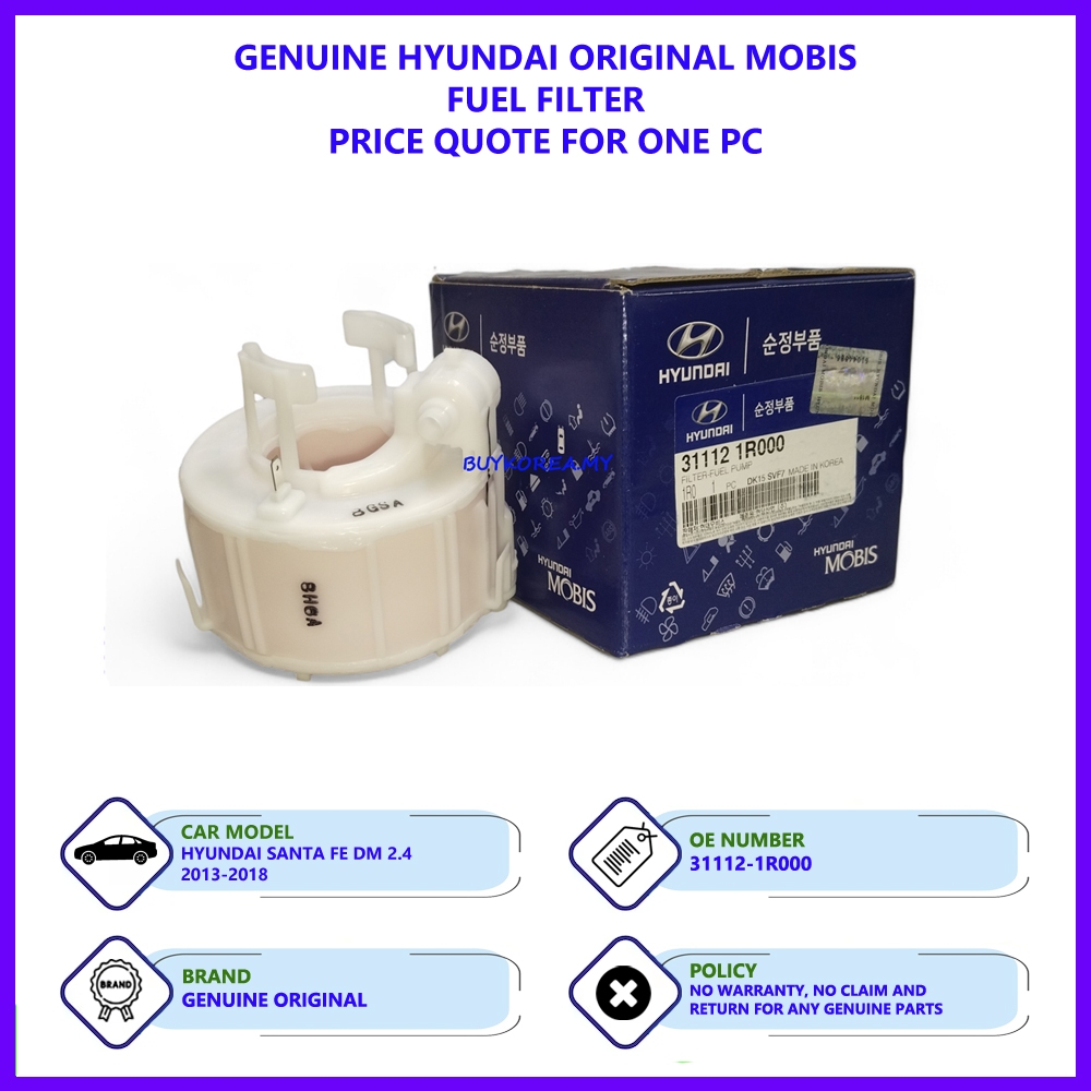 Hyundai Santa Fe DM 2.4 2013-2018 Genuine Hyundai Mobis Fuel Filter ...