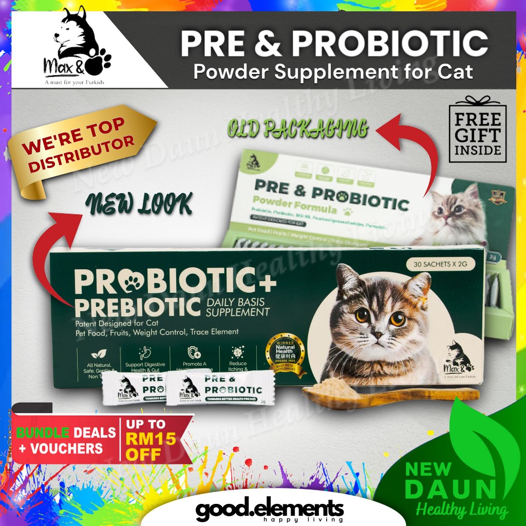 MAX & PAW PREBIOTIC & PROBIOTIC POWDER Multivitamin All Natural Pet ...
