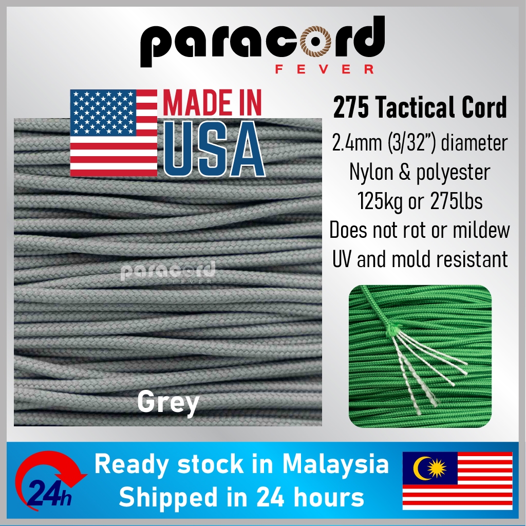 Made in USA - 2.4mm Tactical 275 Tali Paracord Rope Parachute Cord ...