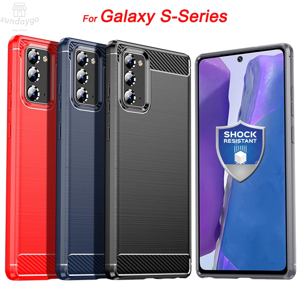 For Samsung Galaxy S20 | S20 FE | S20+ Plus | S20 Ultra 5G Flexible Carbon Fiber Bumper Case ...