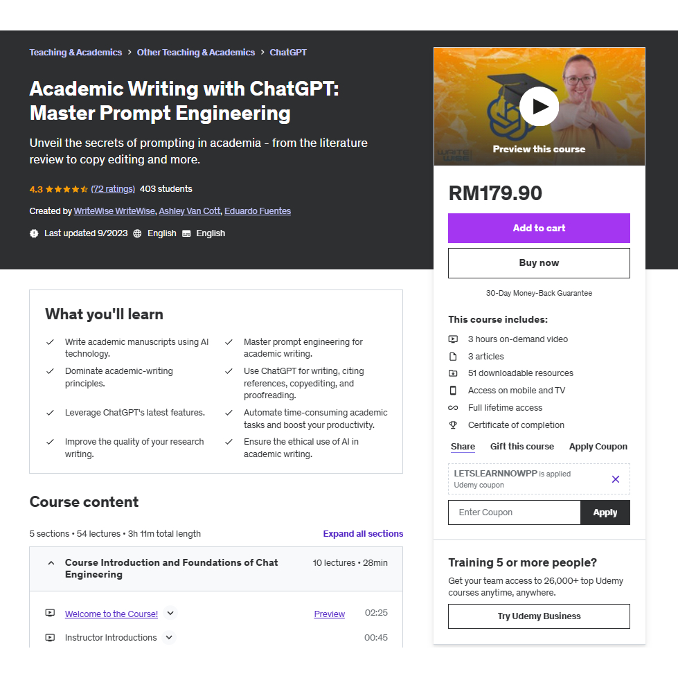Chatgpt Video Course- | Academic Writing with ChatGPT: Master Prompt Engineering - Learn Chatgpt ...