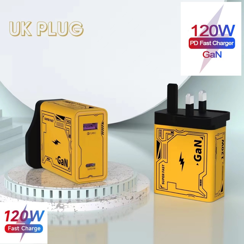 120w GaN Charger Fast Charging Adapter With Cable For Super Fast ...