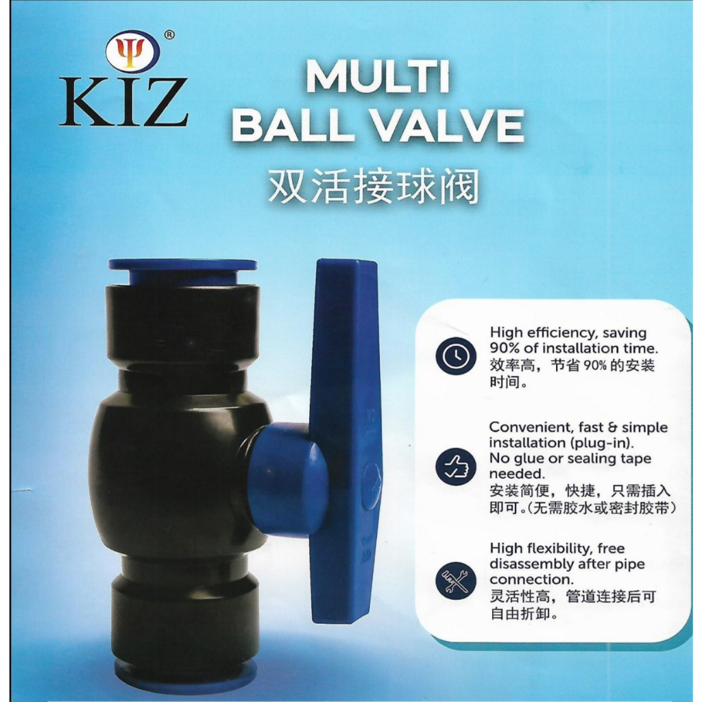 KIZ MULTI FITTINGS BALL VALVE / POLY HANSEN BUTELINE PPR BALL VALVE ...