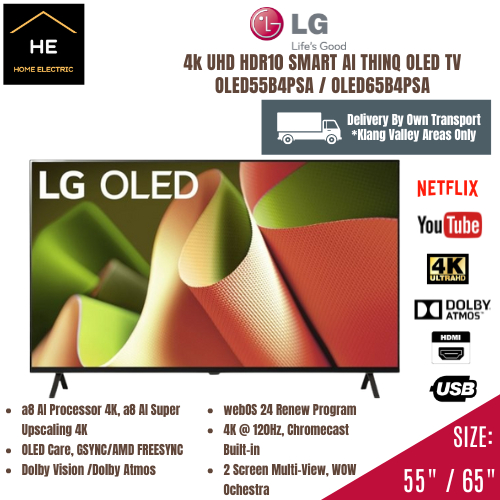 LG 65" 55" Inch OLED B4 120Hz Dolby Vision & HDR10 4K UHD SMART TV ...