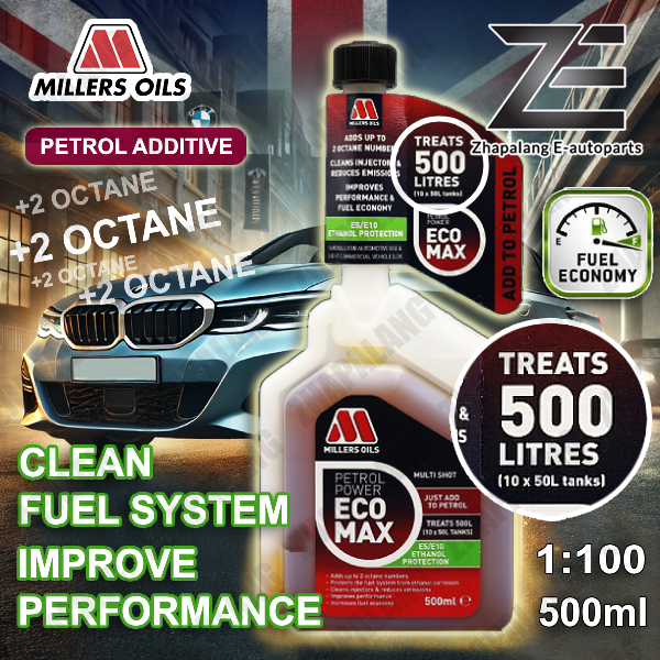 Millers Oils Petrol Power ECOMAX Fuel Treatment Additive Multi Shot ...