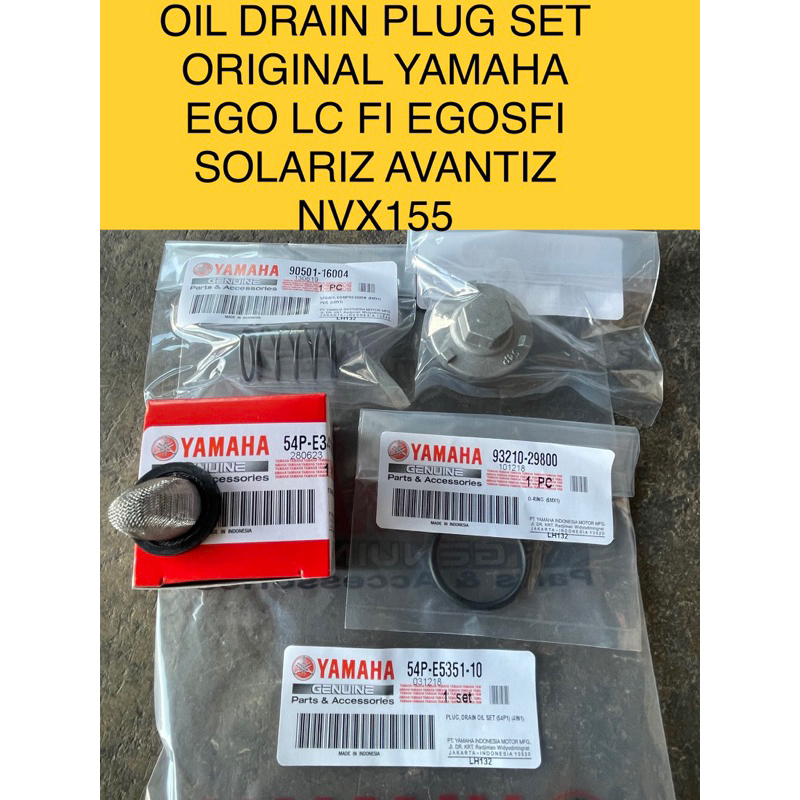 NVX OIL DRAIN PLUG NUT MINYAK HITAM FULL SET ORIGINAL YAMAHA FOR NVX155 SOLARIZ AVANTIZ EGOS FI ...