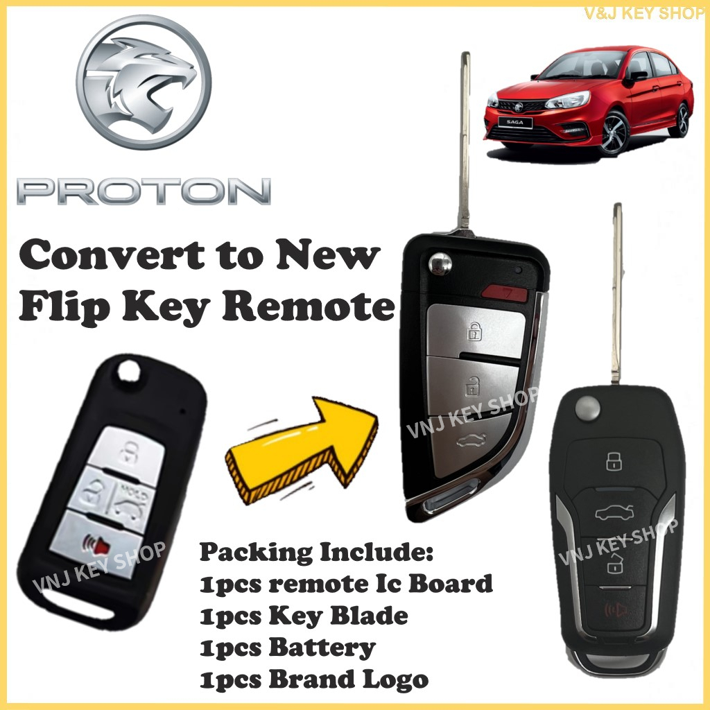 🔥New Design 2024🔥 New Proton Saga VVT remote control key full set ...