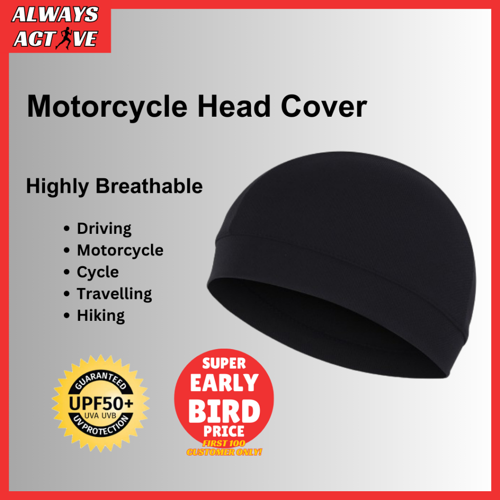 Jersey Motorcycle Head Cover Cycling Cap Breathable Head Cover for ...