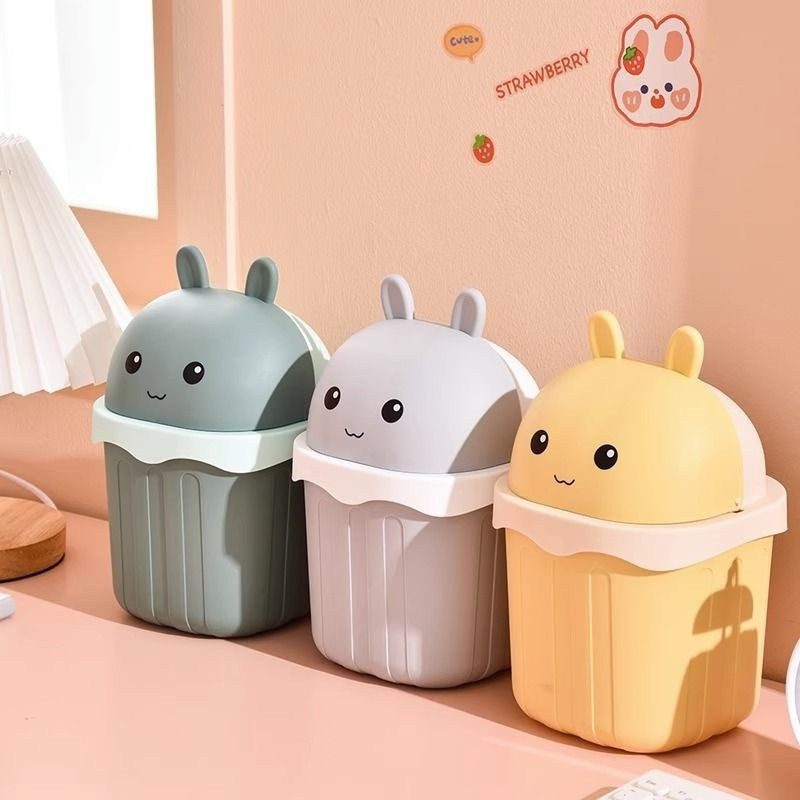 🇲🇾Ready Stock🇲🇾Cute small trash can ins style desktop mini dustbin with ...