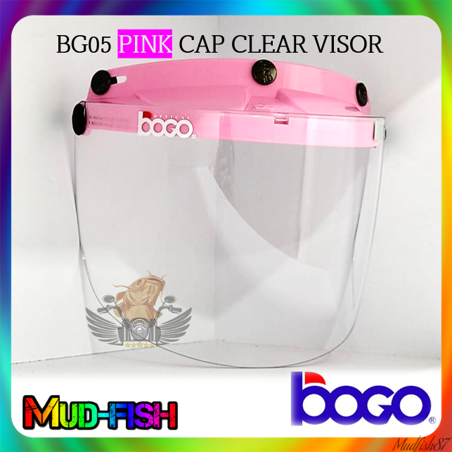 BOGO BG-05 BG05 3 BUTTONS PINK COLOUR CAP MERAH JAMBU (CLEAR VISOR ...