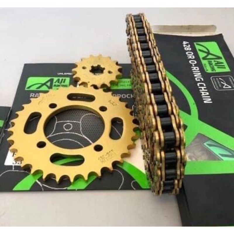 428H sprocket set aji racing ORING RXZ LC135 Y125Z SRL110 spocket set ...