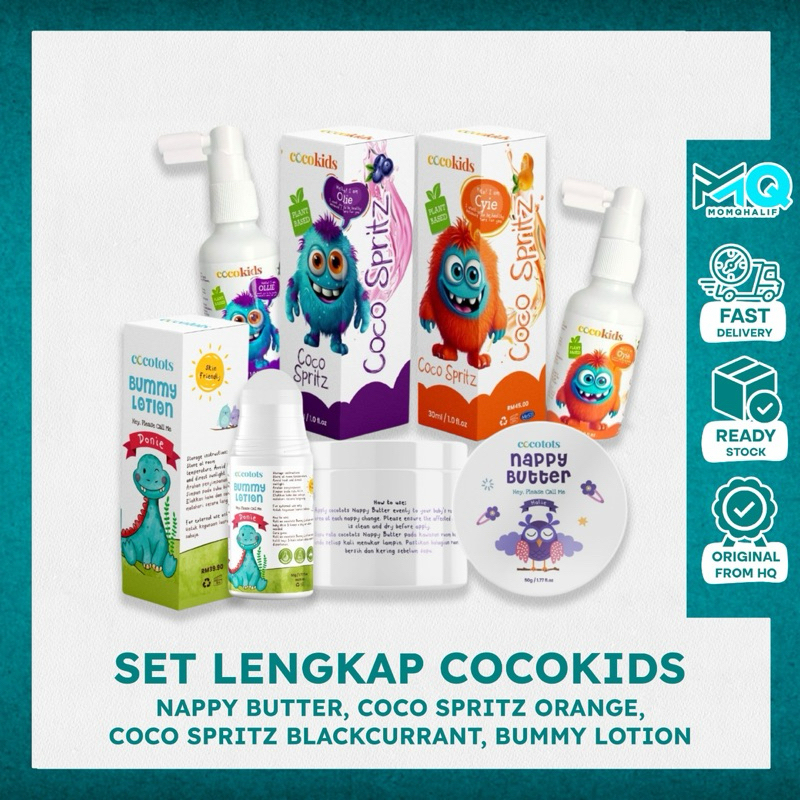 Coco Spritz Spray for Cough Flu Relief, Cocotots Bummy Lotion for Batuk ...