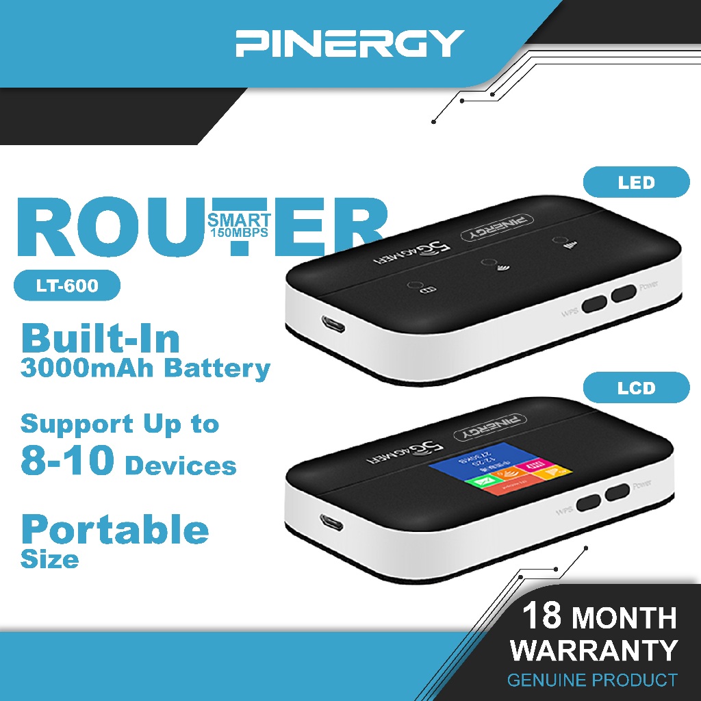 Pinergy LT600 - LCD/LED Wireless Mobile Wifi LTE CAT4 Smart Router ...
