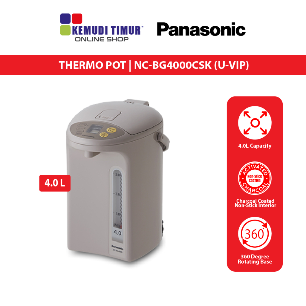 PANASONIC THERMO POT 4L FLUORIDE BINCHOTAN CARBON (TERMOS AIR PANAS ...