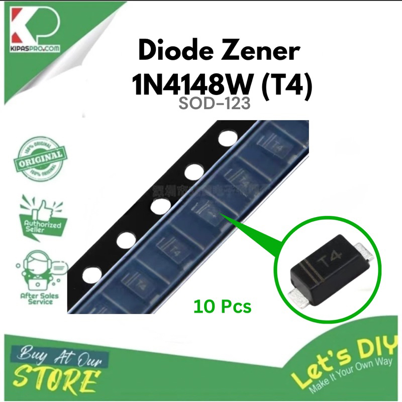 10PCS DIODE ZENER SMD 1N4148W 1N4148(T4) SOD-123 100V 200MA | Shopee Malaysia