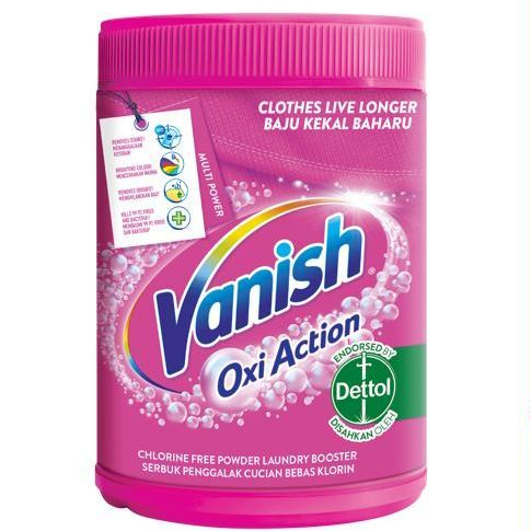 Vanish Fabric Clothes OxiAction Stain Remover Pink Powder Tub (900g ...