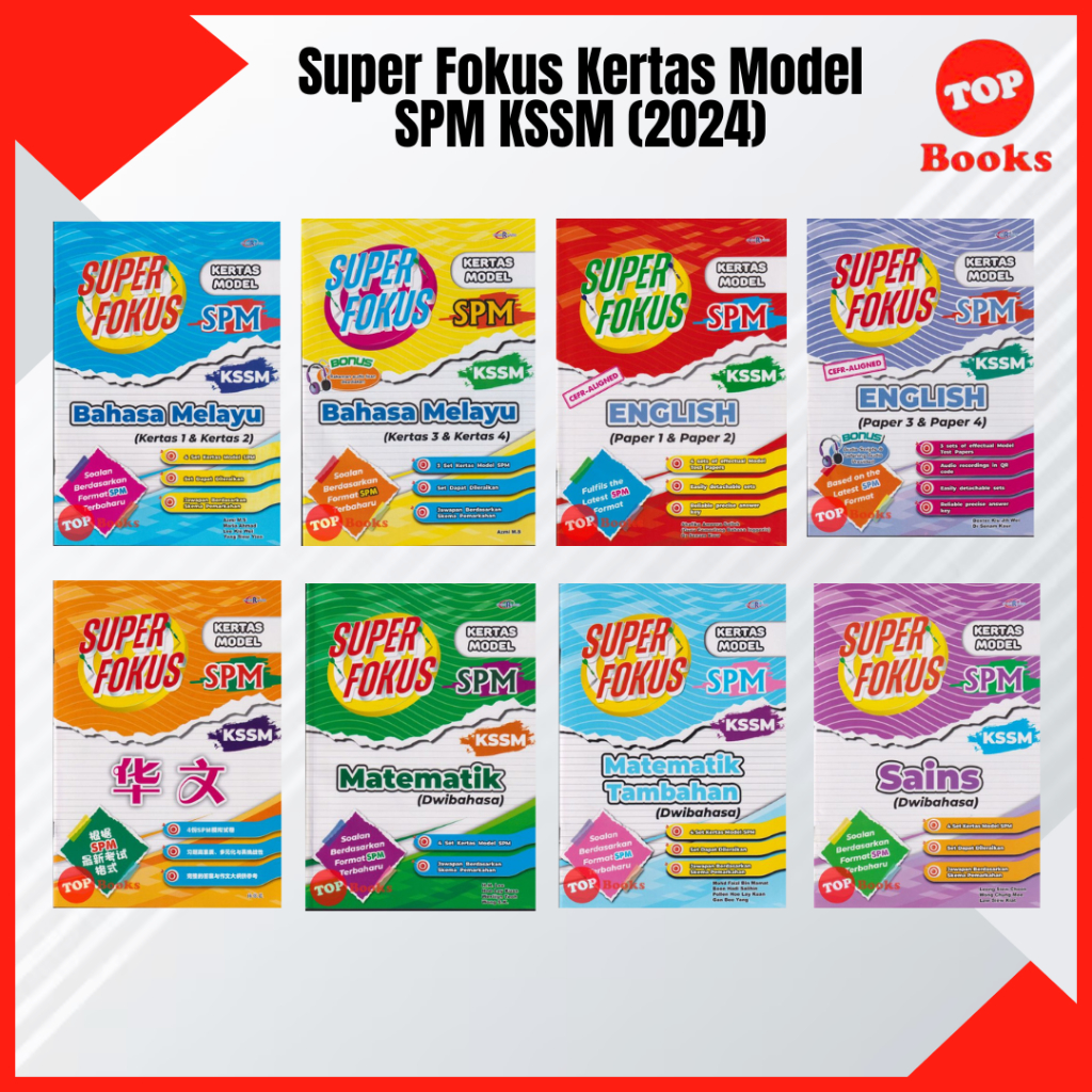 [TOPBOOKS Cemerlang] Buku Latihan : Super Fokus Kertas Model SPM KSSM (2024) | Shopee Malaysia