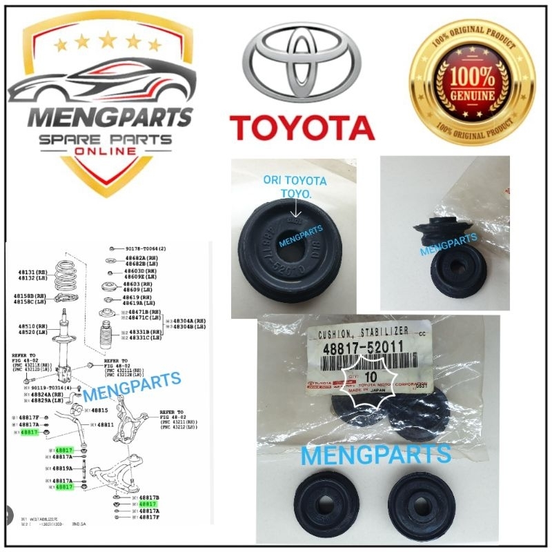 ORIGINAL TOYOTA VIOS NCP42 NCP150 NSP151 FRONT STABILIZER LINK BUSH ...