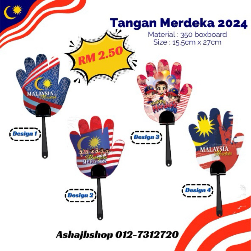 Tangan Merdeka + handle / Lambaian merdeka dengan pemegang plastik ...