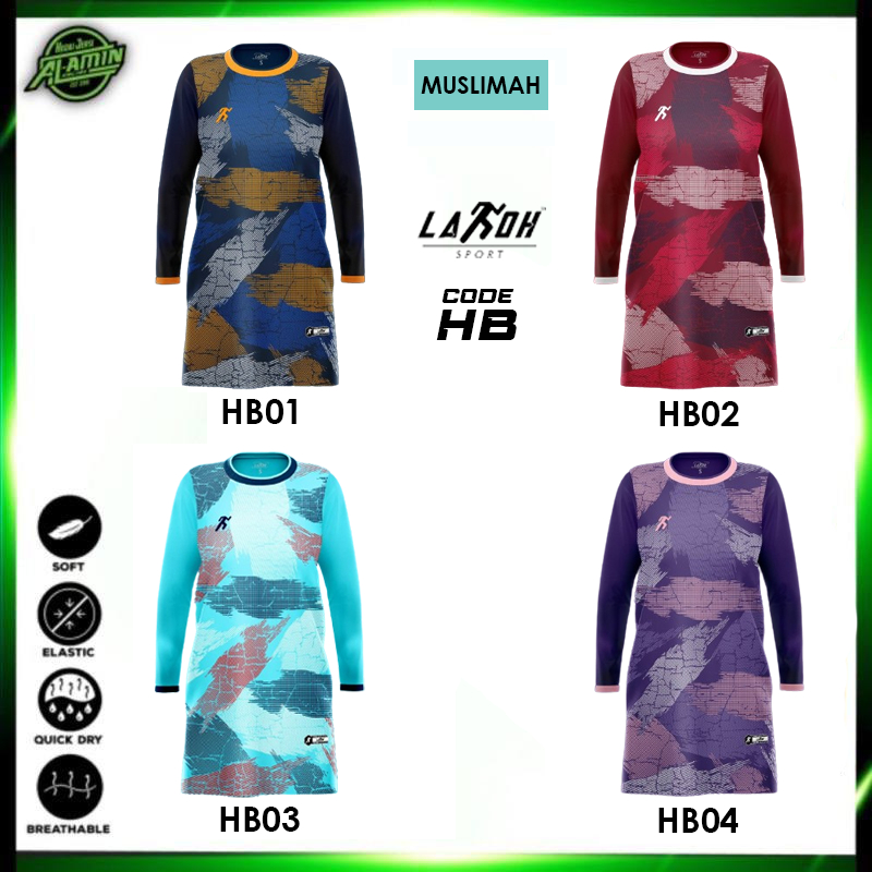 Muslimah | Jersi Lakoh Code HB (Muslimah), Sesuai untuk bersukan, Cetak ...