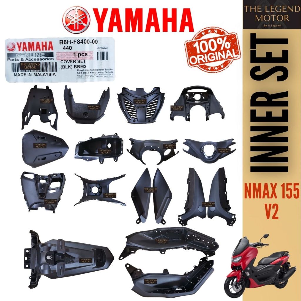 NMAX155 V2 NMAX 155 Inner Set Part Black Hitam Coverset Cover Handle ...