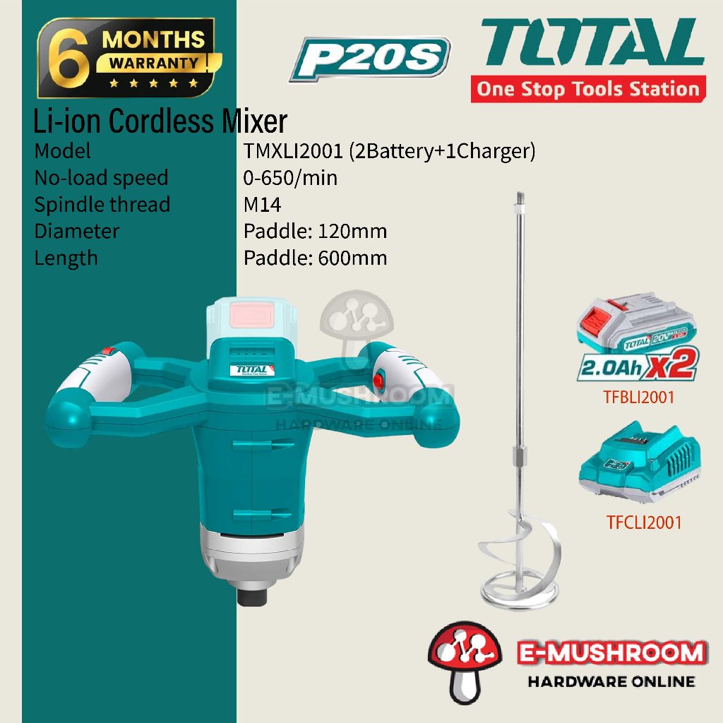 Total TMXLI2001 Li-ion Cordless Mixer 混凝土搅拌机 | Shopee Malaysia