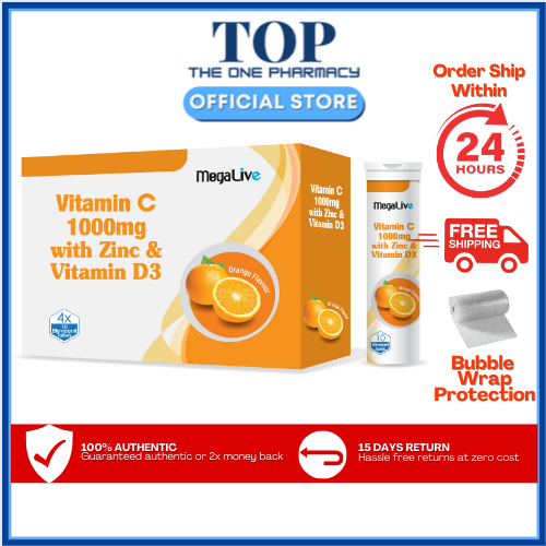 MegaLive Vitamin C 1000mg Effervescent Tablet | Shopee Malaysia